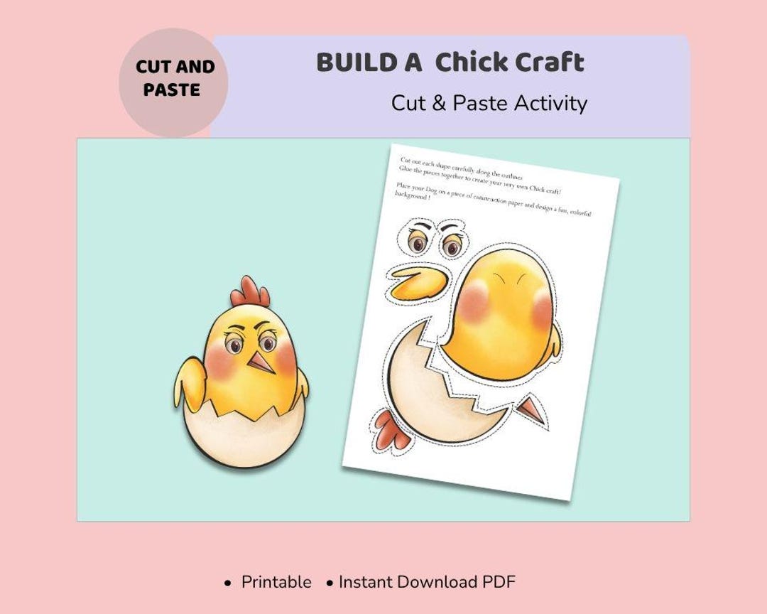 Build-a-chick Craft Printable | Easter Activity for Kids | Farm Animal ...