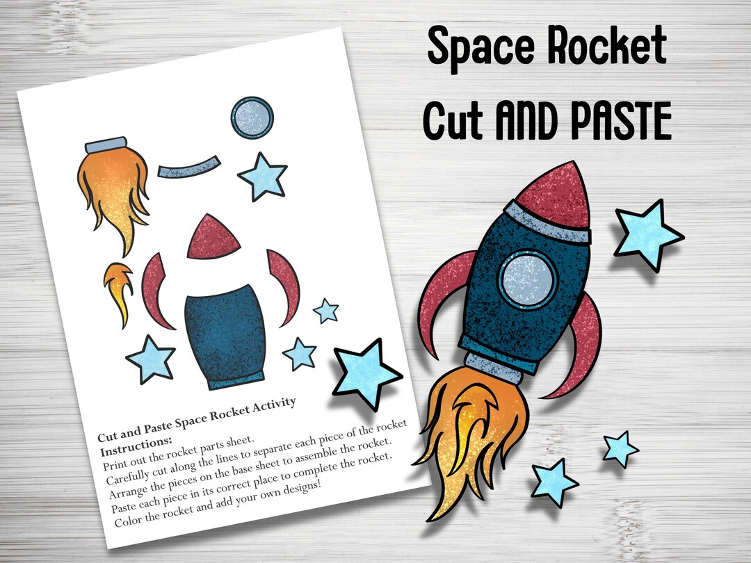 Printable Rocket Craft: Space Activity Template (digital Download) - Etsy