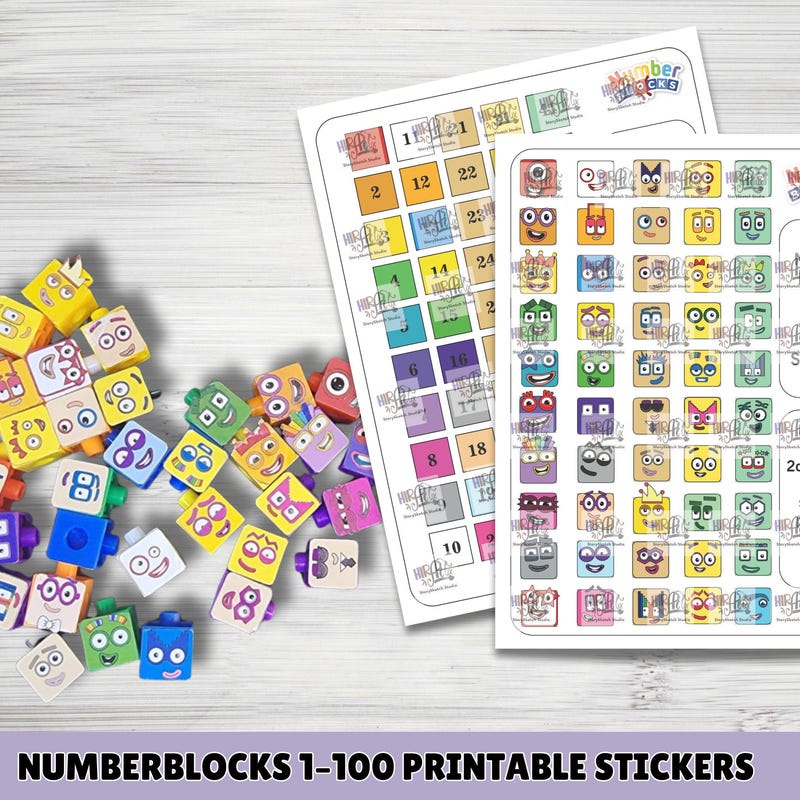 Numberblocks Stickers 1 100 - Etsy