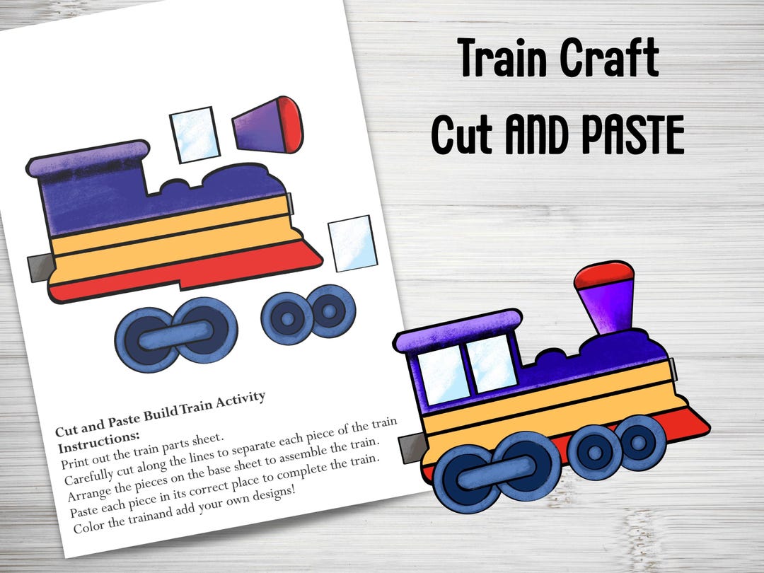 Train Craft Activity - Color, Cut, and Glue for Prek to 2nd Grade ...
