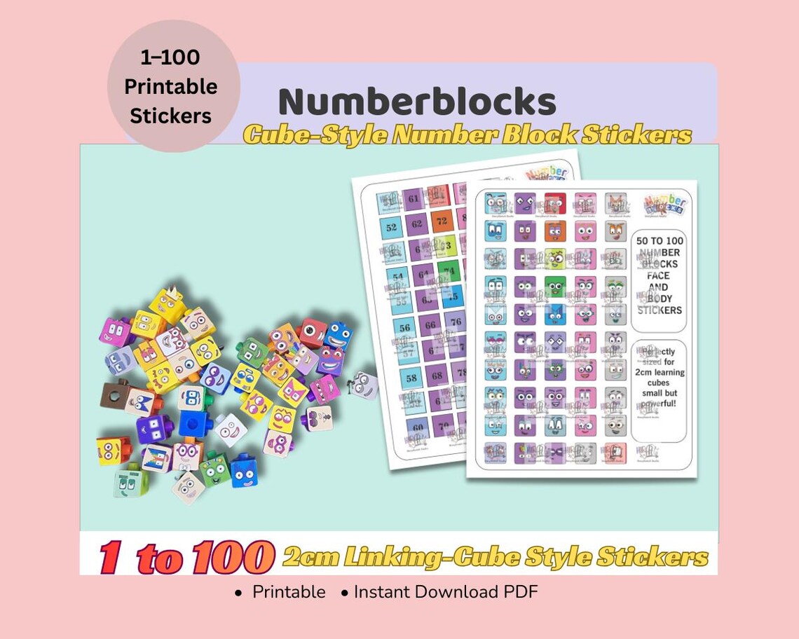 Numberblocks 1–100 Printable Stickers | Fun Math Learning Resources for ...