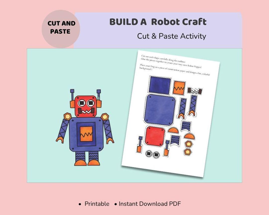 Build a Robot Craft for Kids | Printable Cut and Paste Activity | DIY ...