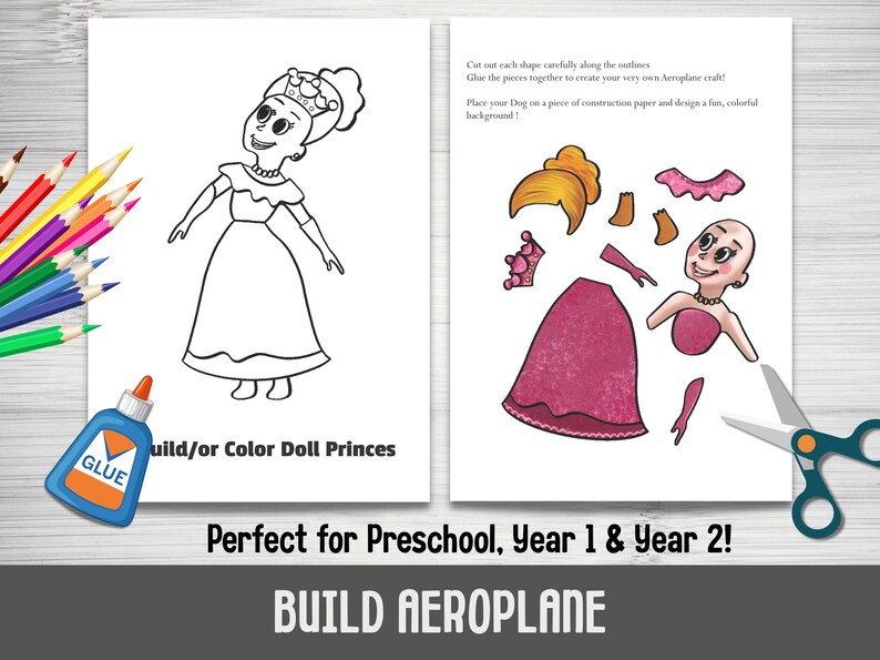 Printable Paper Doll Princess and Prince Set – Cut and Paste Dress-up ...