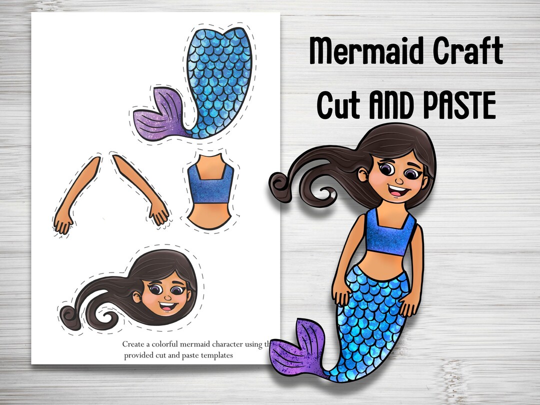 Make a Mermaid Craft for Kids | Mermaid Printable Activity| DIY Cut and ...