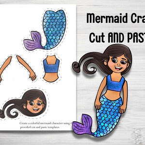 Make a Mermaid Craft for Kids | Mermaid Printable Activity| DIY Cut and ...