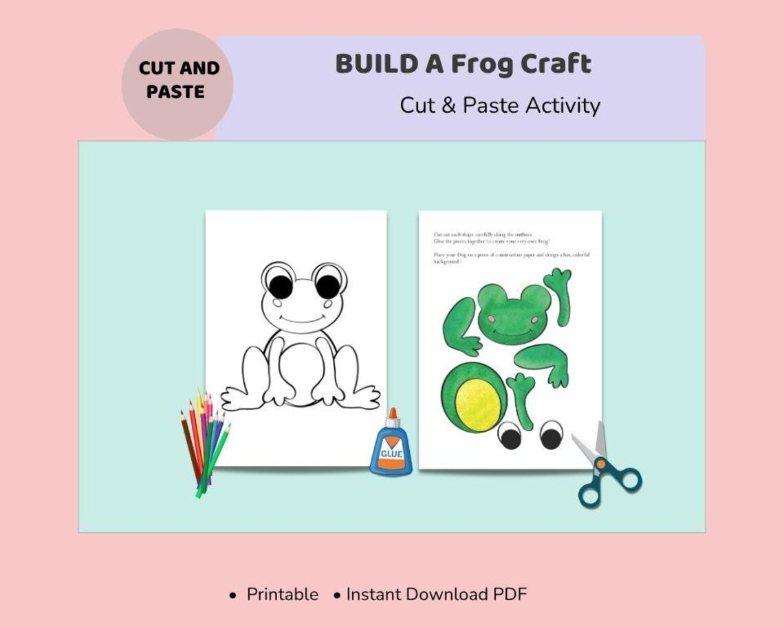 Printable Build-a-frog Craft for Kids | Cut and Glue Preschool Activity ...