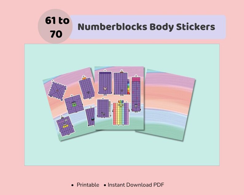 Numberblocks 61–70 Stickers | A4 Printable Sticker Sheets | Fun Kids ...