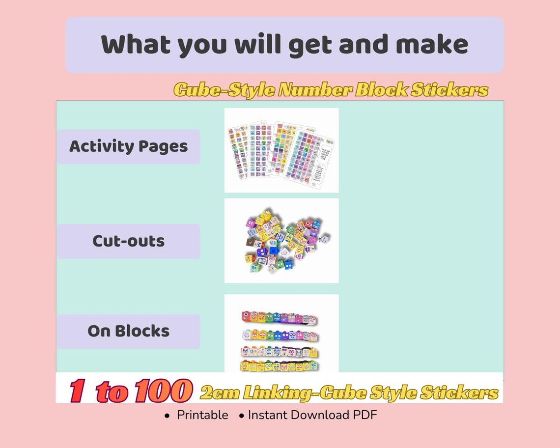 Numberblocks 1–100 Printable Stickers | Fun Math Learning Resources for ...