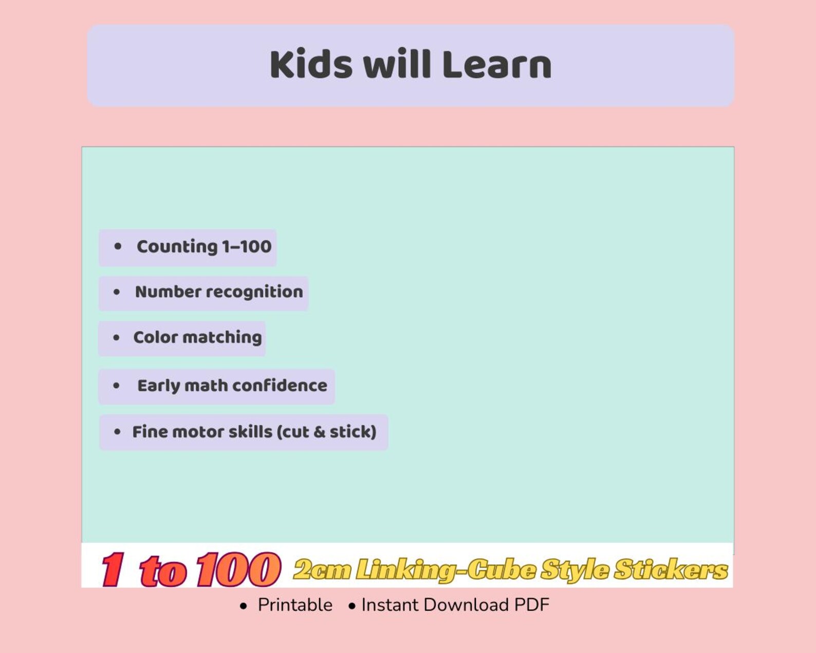Numberblocks 1–100 Printable Stickers | Fun Math Learning Resources for ...
