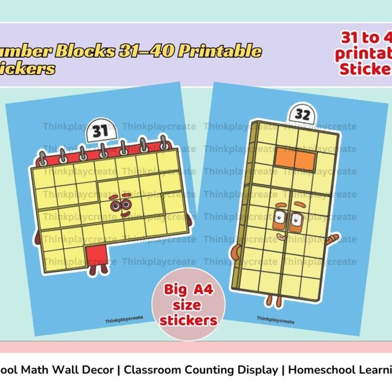 Number Blocks 31 40 - Etsy