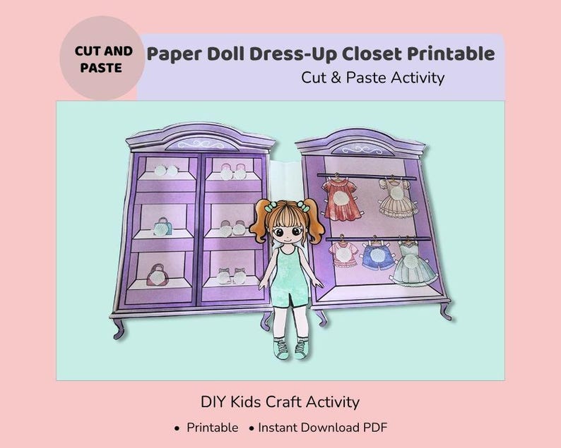 Paper Doll Dress-up Closet Printable | DIY Kids Craft Activity ...