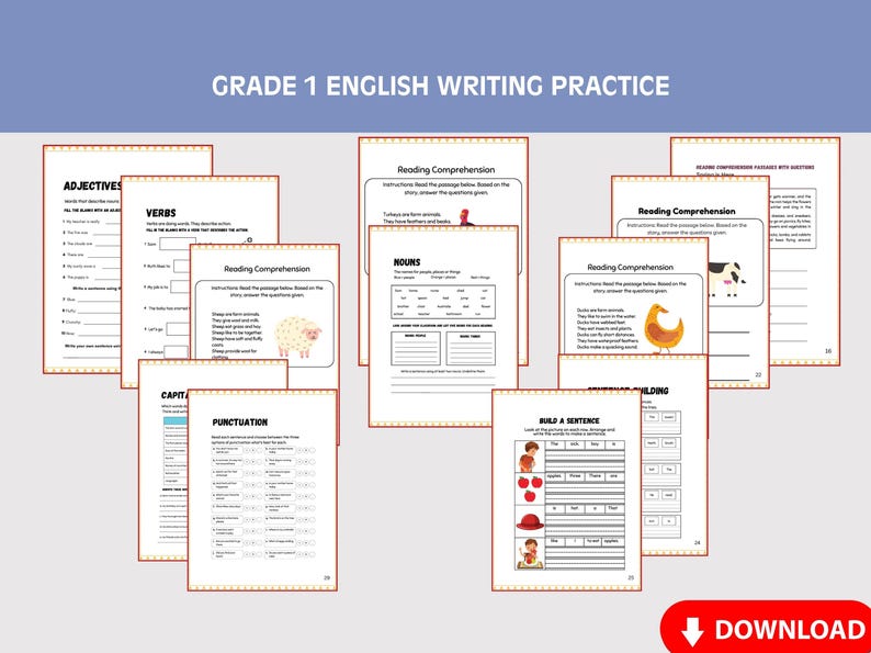 1st Grade Phonics and Sight Words Worksheets | Reading, Grammar &and ...