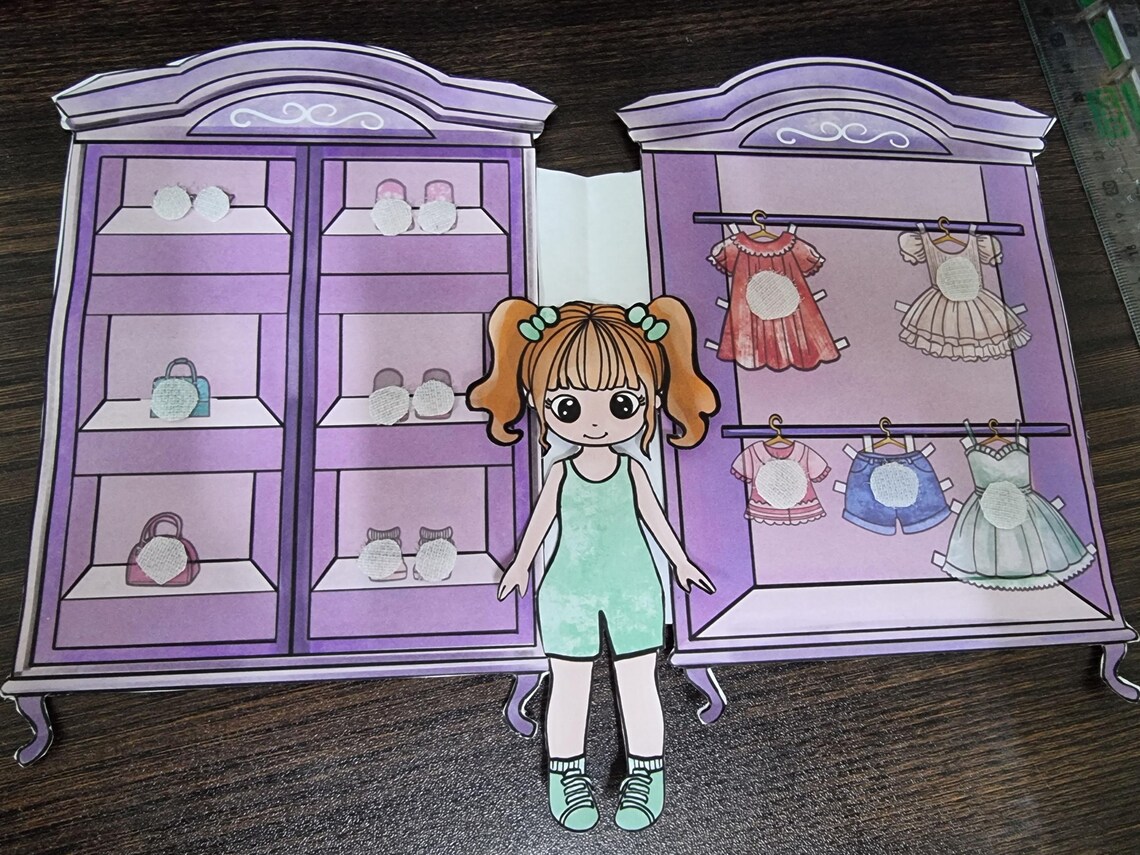 Paper Doll Closet Printable | DIY Paper Doll Wardrobe | Quiet Book ...