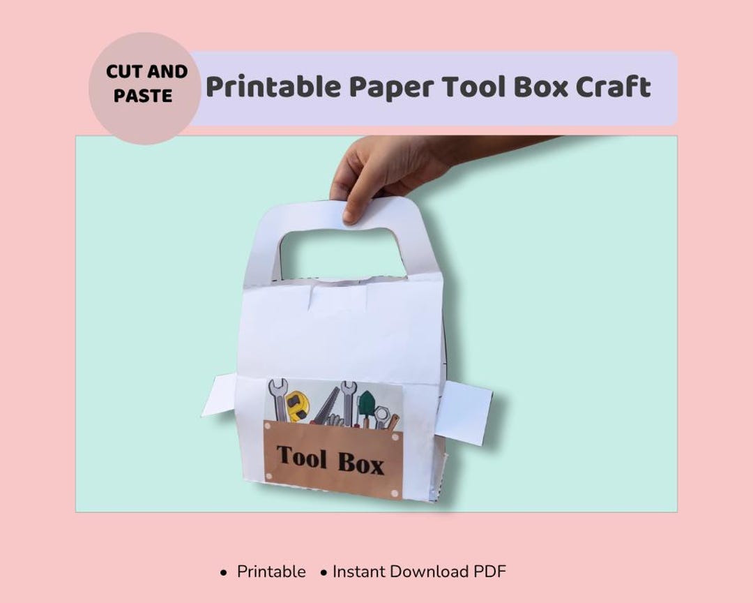 Printable Paper Tool Box Craft for Kids | Cut & Glue DIY Learning ...