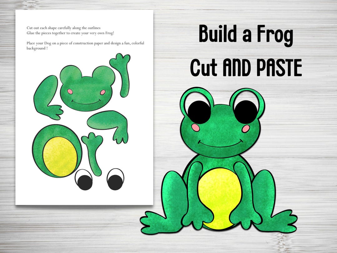 Cut & Glue Activity, Build a Frog Printable for Kids, Preschool ...
