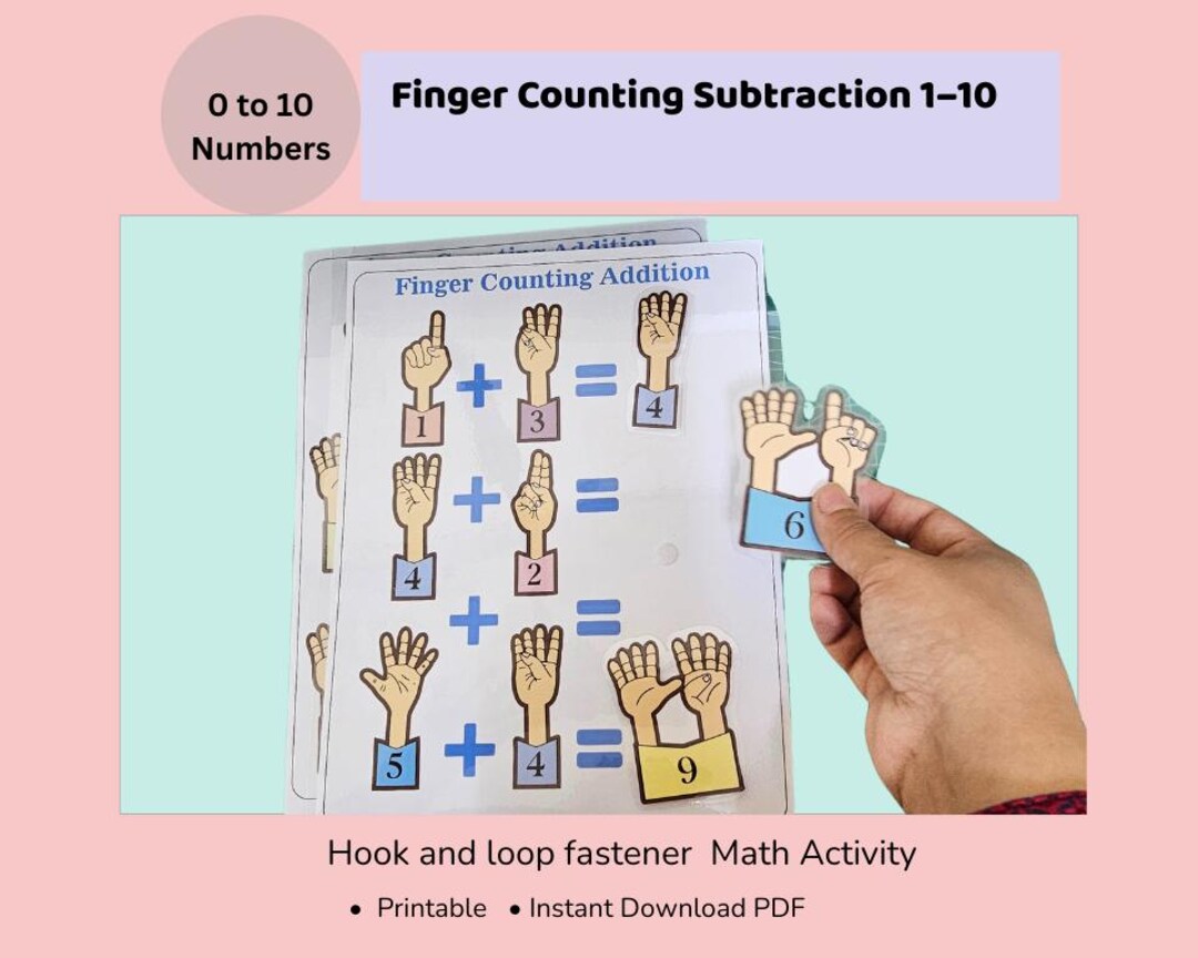 Finger Counting Addition Activity – Preschool Math Centre (digital ...