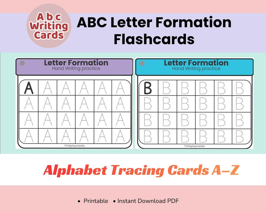 ABC Letter Formation Flashcards | Alphabet Tracing Cards A–Z ...