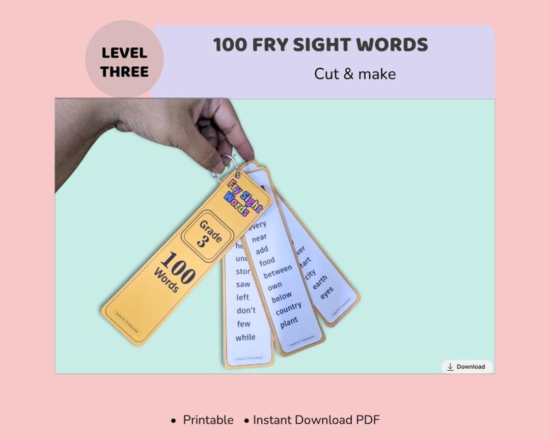 Fry Sight Words Level 3 Flashcards | Kids Reading Practice Printable ...