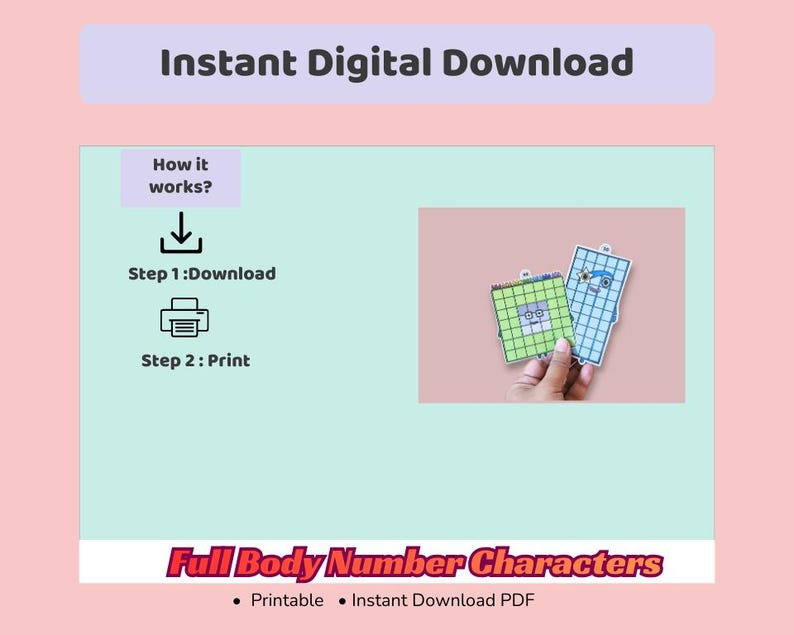 Numberblocks 61-80 Faces Stickers | 2cm Cube Math Printable | Instant ...