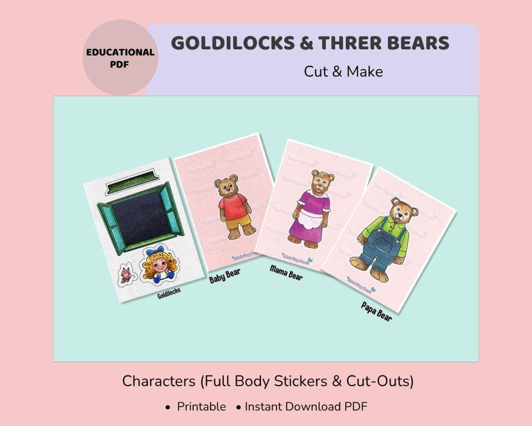 Goldilocks and the Three Bears Printable | Storytelling Props and Cut ...