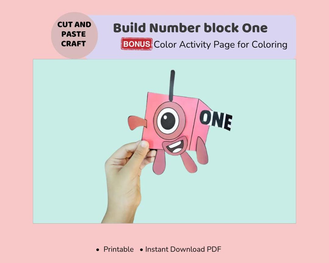 Numberblock 1 Craft Activity | Preschool Math Printable | Cut, Color ...