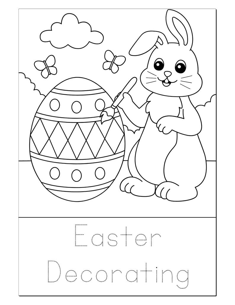 Happy Easter Trace & Coloring Book - Etsy