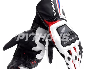 Honda Motorcycle Racing Leather Gloves Motorbike Racing Guantes Race ...