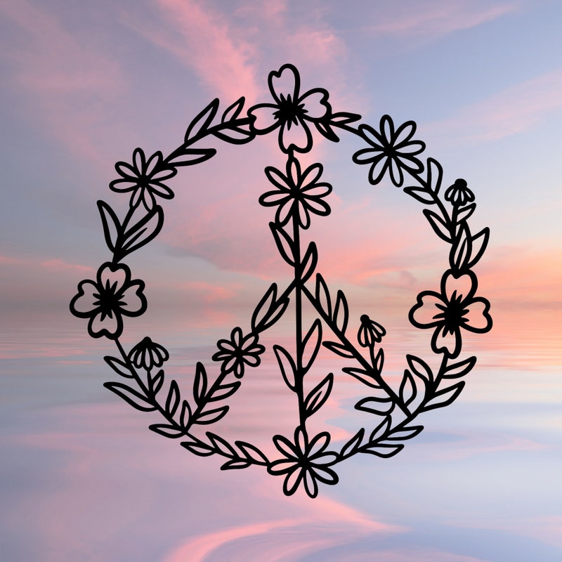 Flower Peace Sign - Etsy