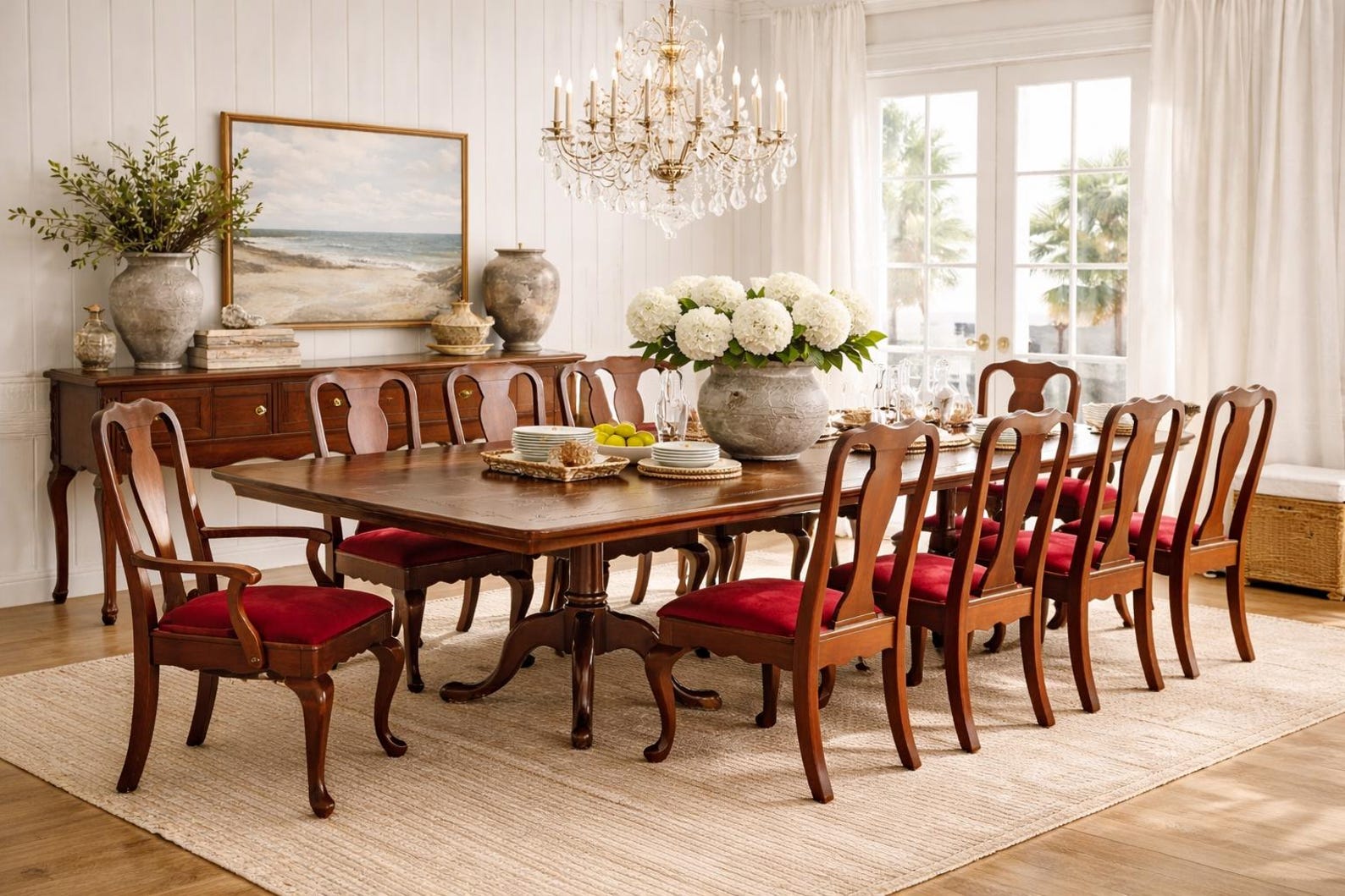 Henkel Harris Sideboard | Queen Anne Legs, Scalloped Apron Console ...