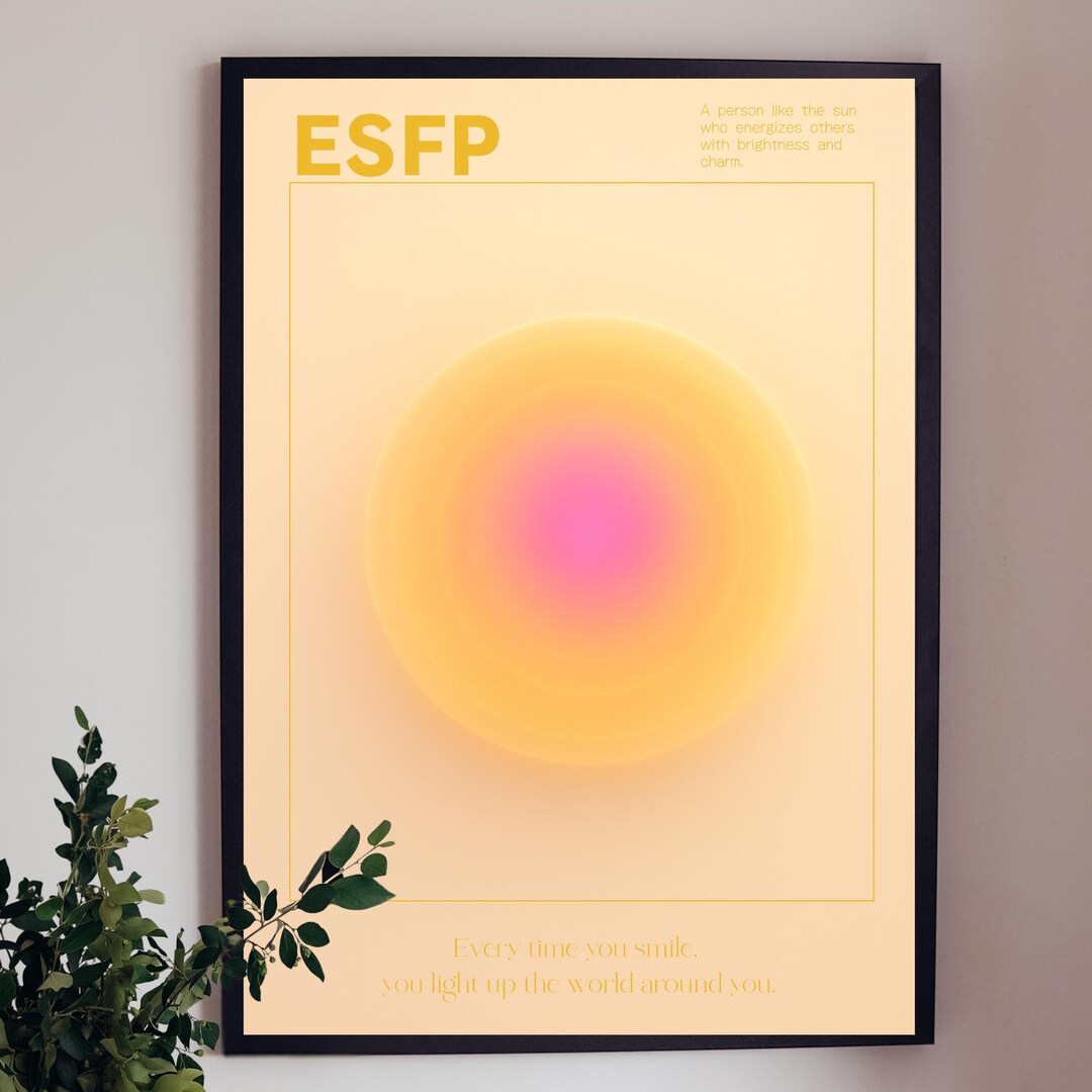 ESFP Aura Poster | Gradient Affirmation Wall Art, MBTI Personality Gift ...