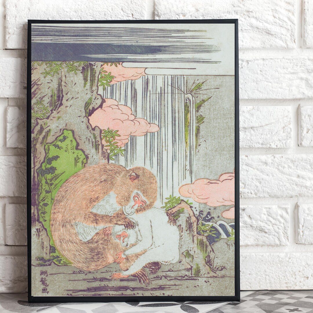 Printable Vintage Japanese Monkey Poster – Isoda Koryusai Style ...