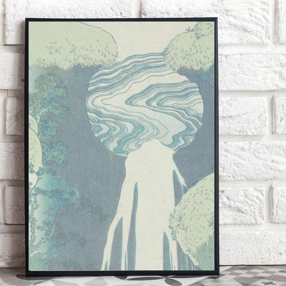 Hokusai Amida Waterfall Ukiyo-e Japanese Art Poster (digital Download ...