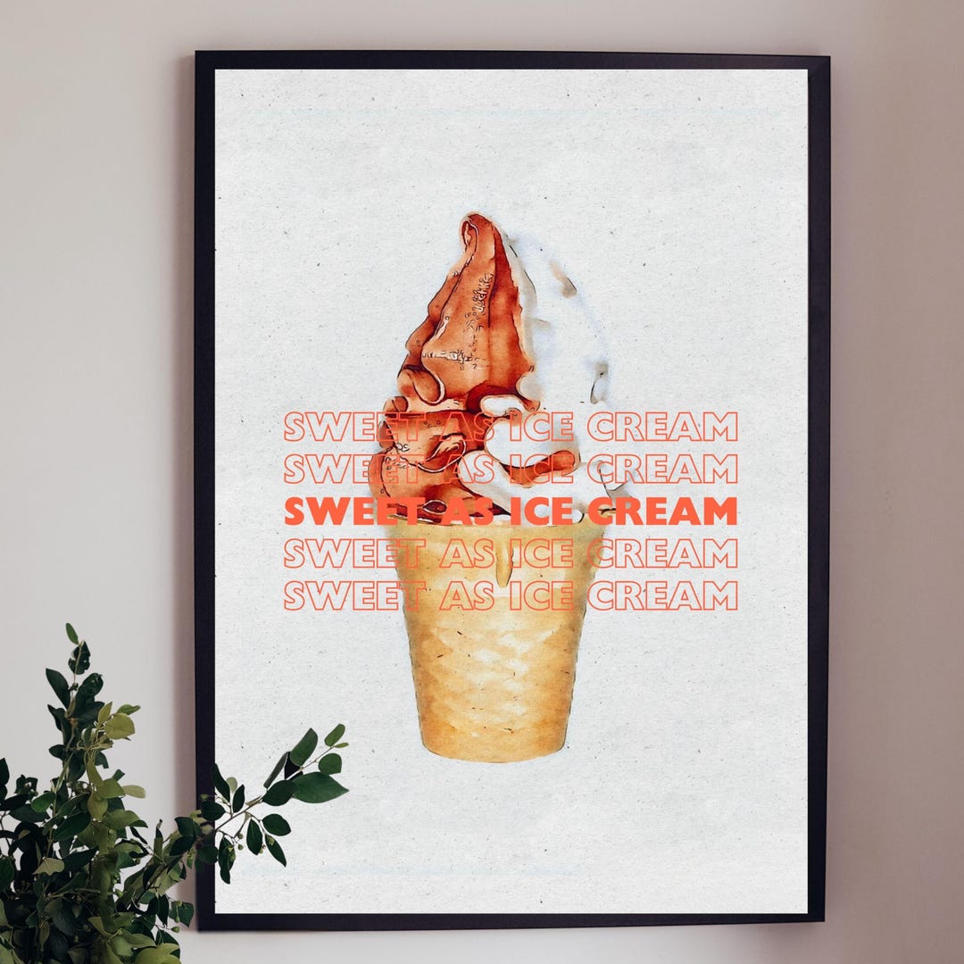 Ice Cream Print Ice Cream Poster Wall Art Food Poster Kitchen Decor ...
