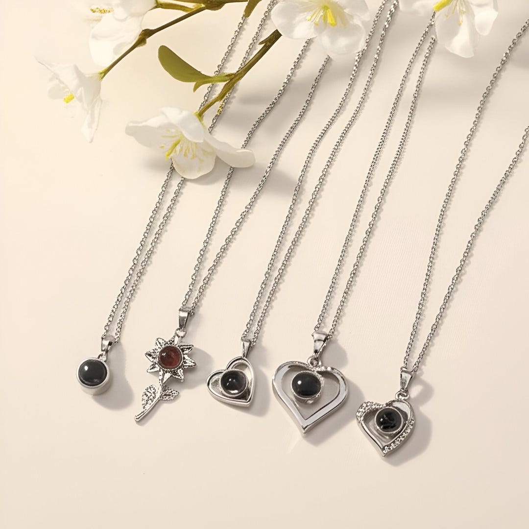 Custom Photo Projection Necklace | Personalized Locket | Engraved ...