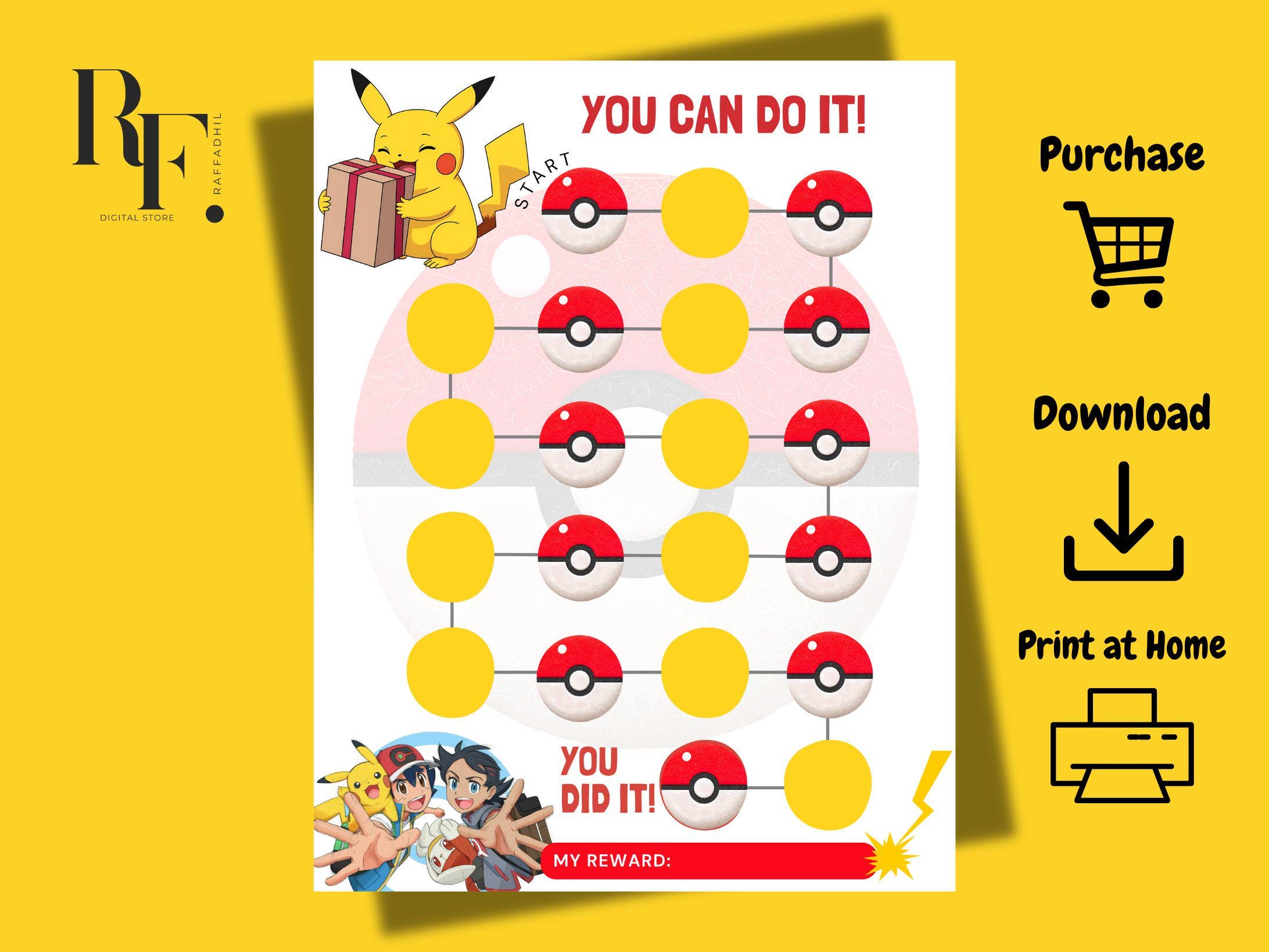 Pokemon Reward Chart Printable | Kids Behavior Chart | Pokemon Chore ...