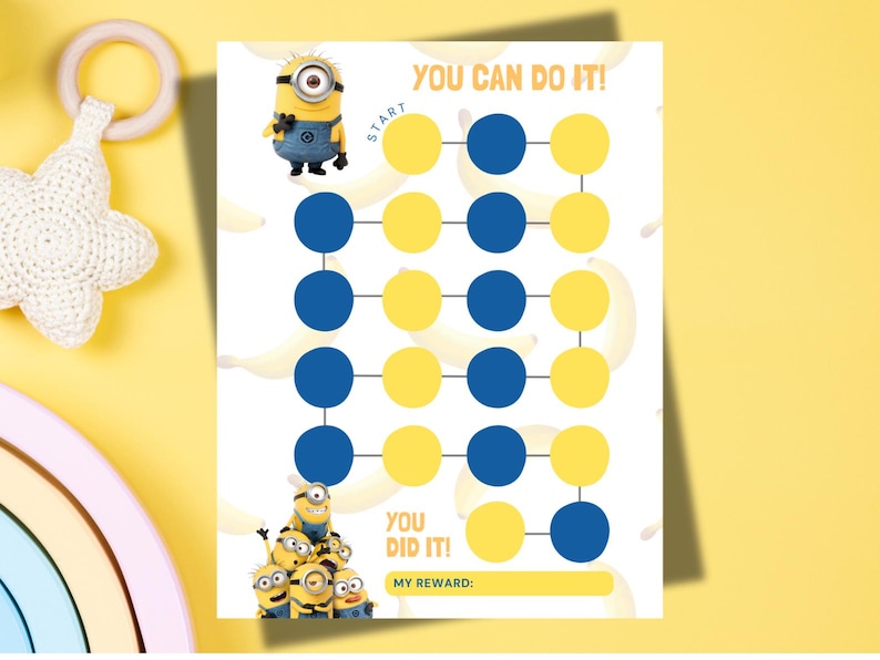 Minion Reward Chart Printable for Kids | Behavior Chart & Chore Chart ...