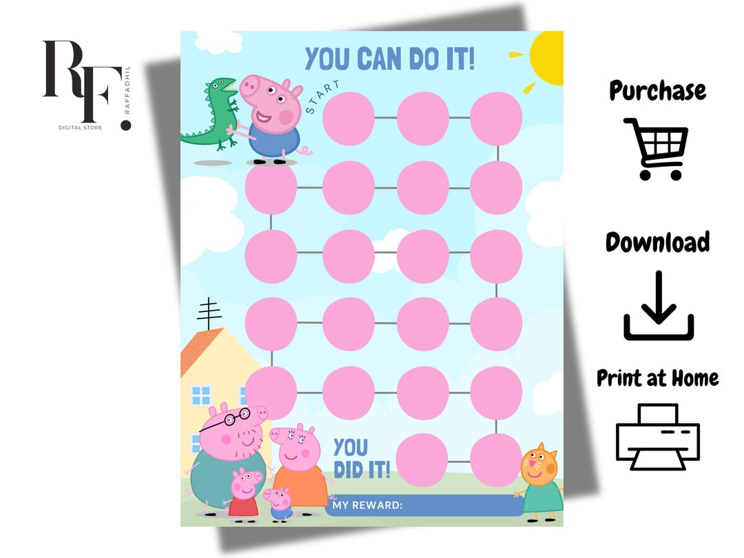 Pink Pig Reward Chart – Kids Behavior Tracker, Chore Chart (PDF ...