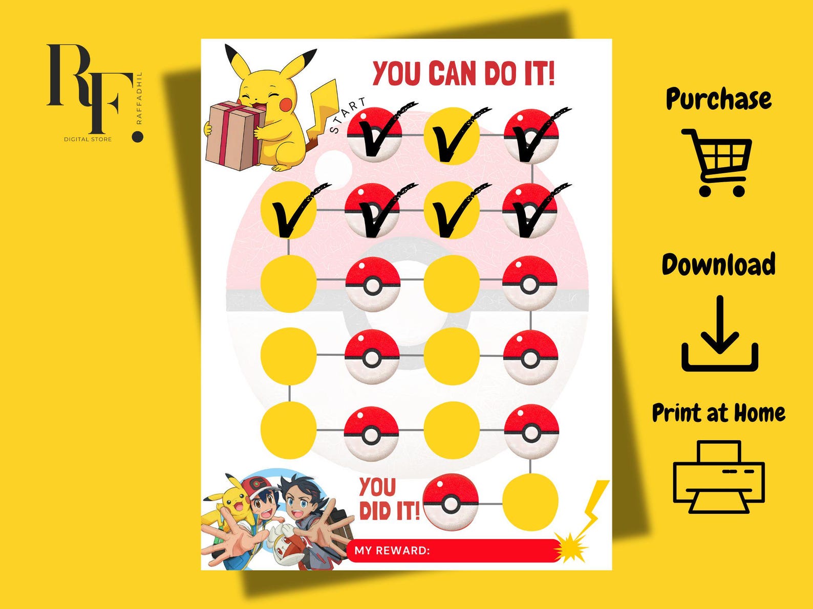Pokemon Reward Chart Printable | Kids Behavior Chart | Pokemon Chore ...