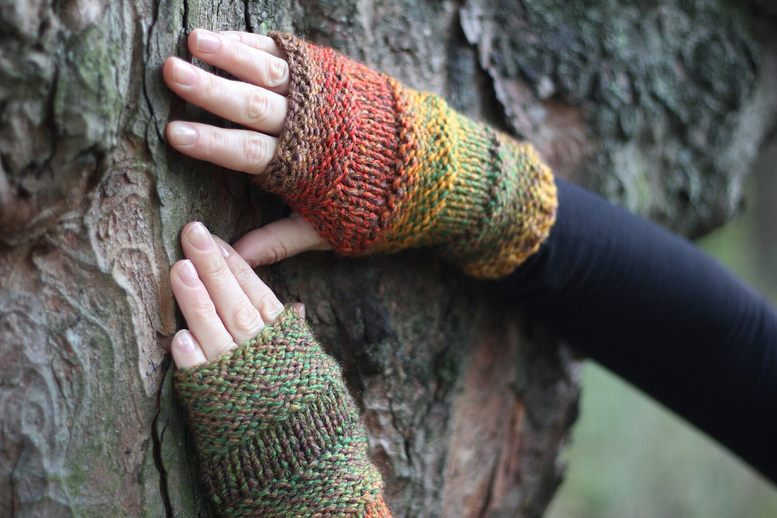 Comfy Mittens in the Shades of Autumn Fingerless Gloves - Etsy