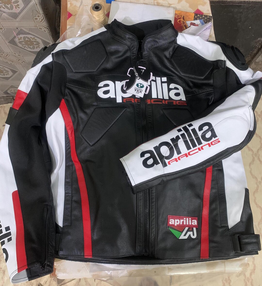 Aprilia Racing Motorbike Cowhide Leather Jacket Motogp New Aprilia ...