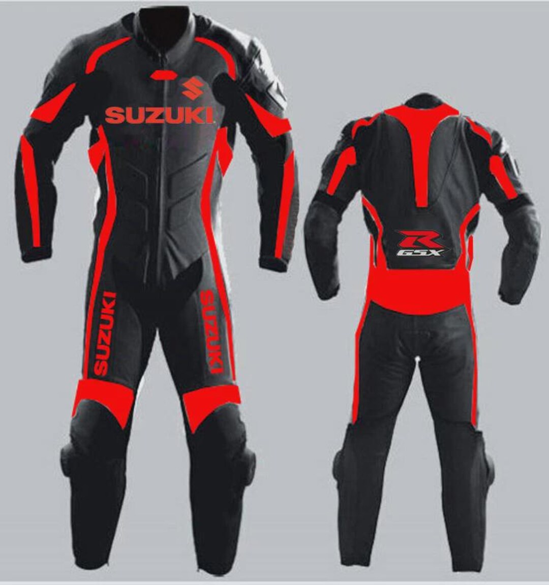 Suzuki GSXR Racing Motorbike Cowhide Leather Suit CE Approved Armor New ...