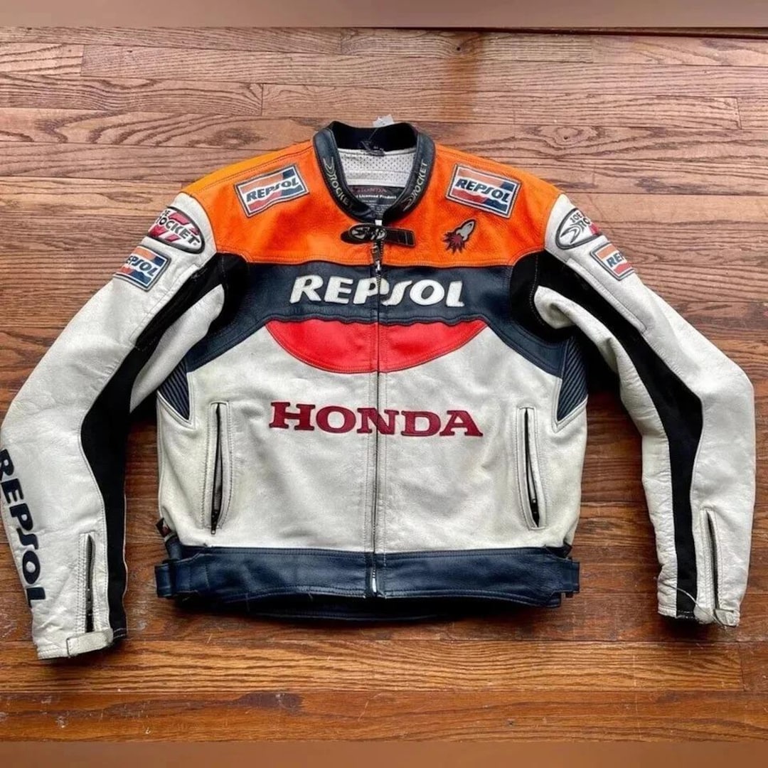 Honda Repsol Racing Motorbike Cowhide Leather Jacket Motogp Honda ...