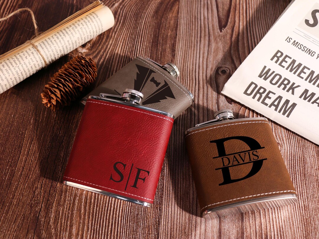 Personalized Flask for Men, Leather Flask, Flask Personalized, Flask Leather, Flasks - Etsy