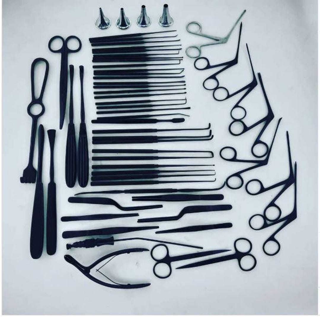 Tympanoplasty Instruments Set, Micro Ear Surgery Black Coated ENT ...