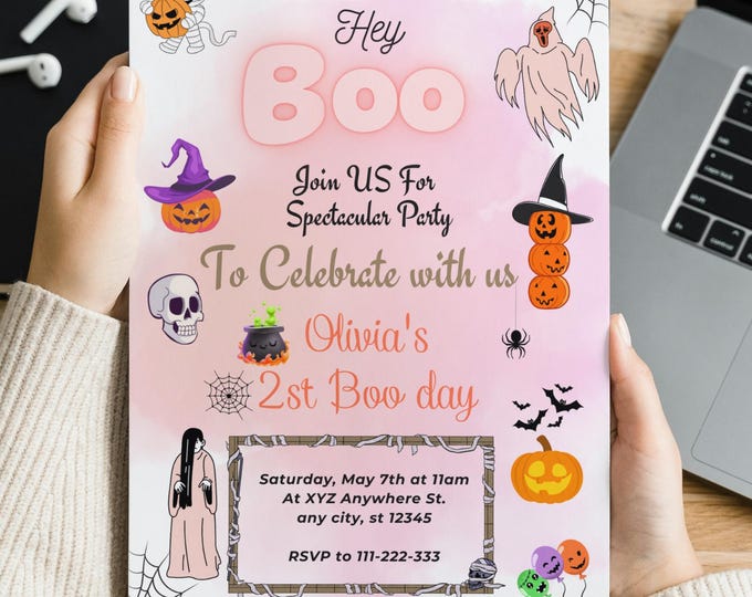 Editable Halloween Party Invitation| Halloween PNG | Digital Invitation ...