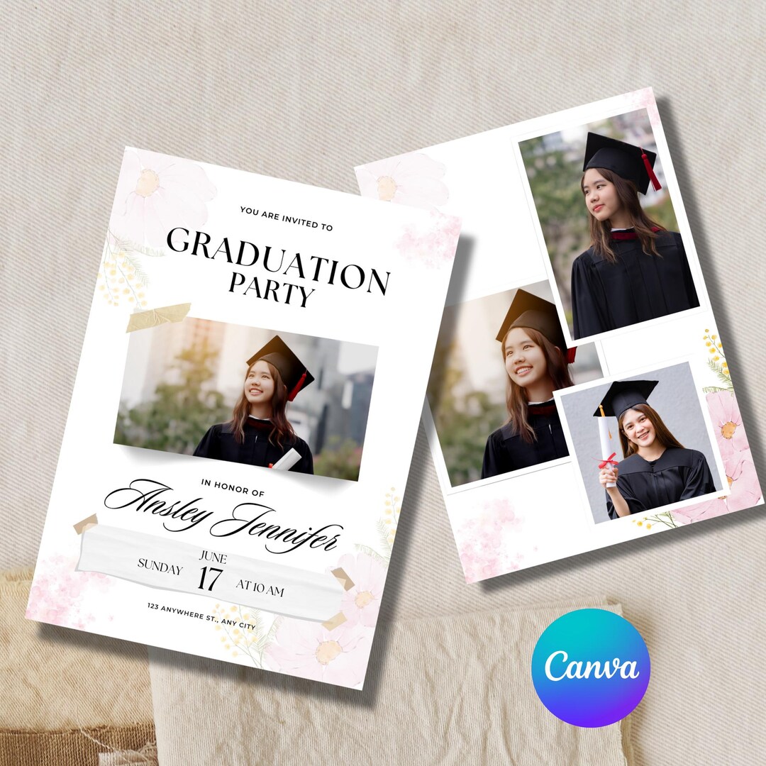 Editable Graduation 2025 Template, Grad Party Invite, Graduate Flyer ...