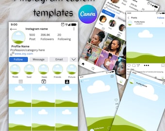 UPDATED! 2025 Instagram Profile Mock-up Editable Canva Templates ...