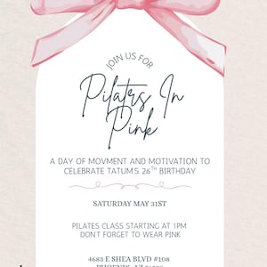 Pilates in Pink Invitation - Etsy