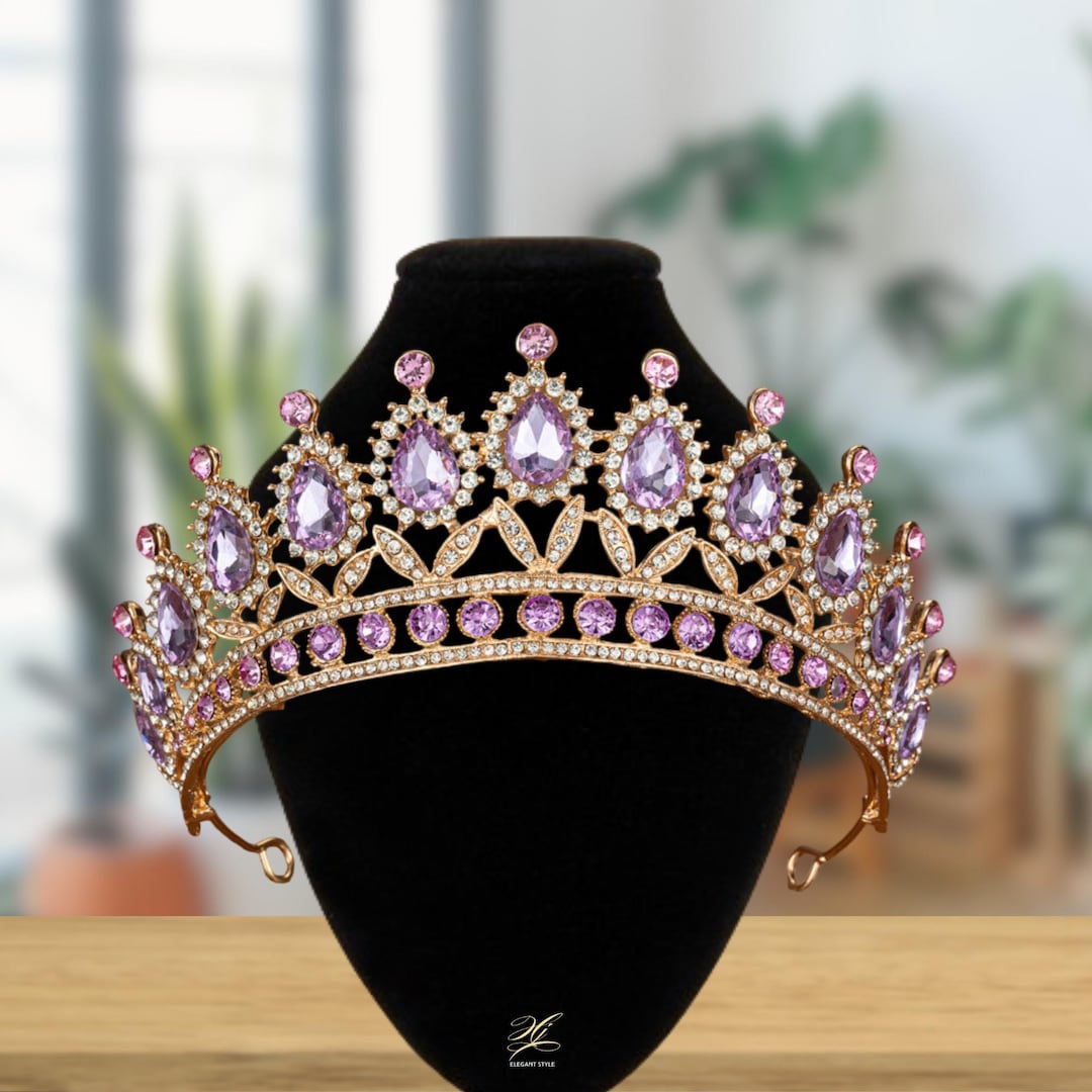 Purple Gold/silver Crown | Princess Bridal Purple Crown | Purple ...