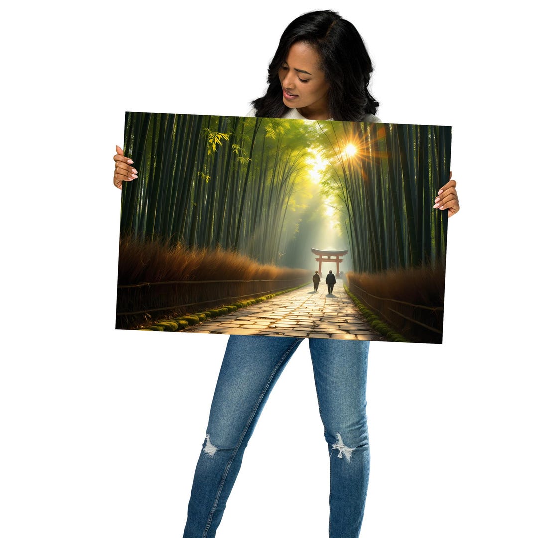 Zen Bamboo Pathway Poster – Japanese Nature Photo Art | Sunrise ...